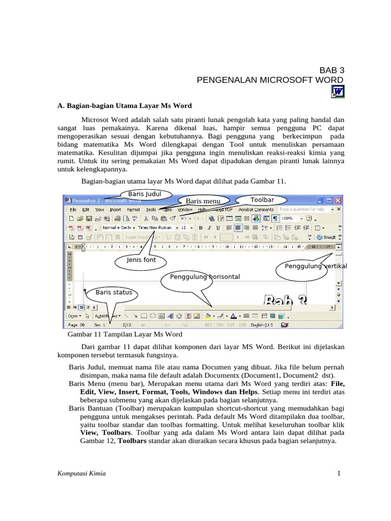 Bab 3 Pengenalan Microsoft Word | PDF