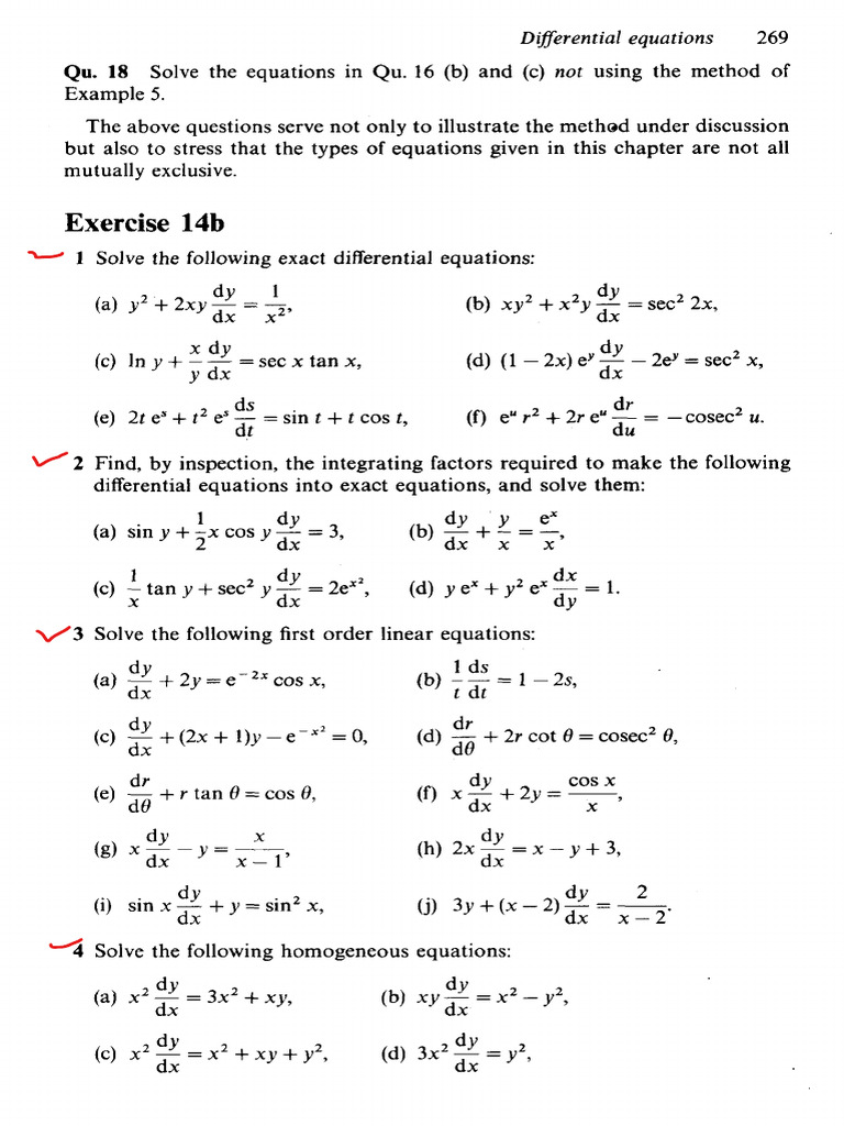 Differential Equations Exercise | PDF | Mathematical Physics | Physics