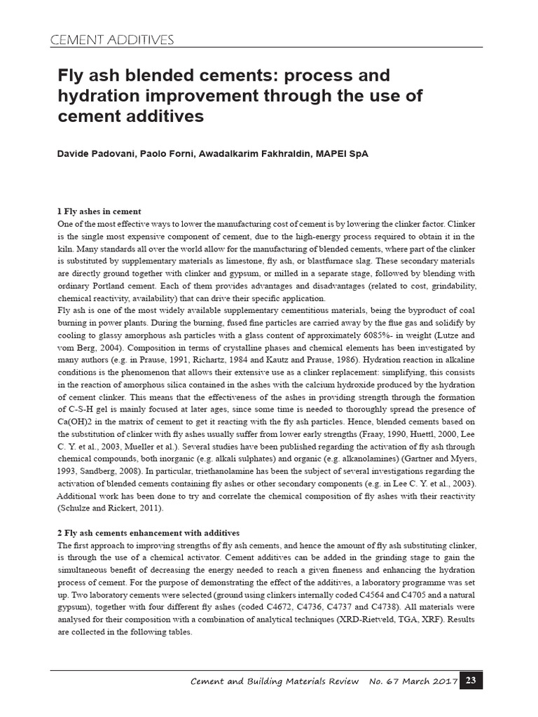 2016 06 Fly Ash Blended Cements | PDF | Cement | Building Engineering