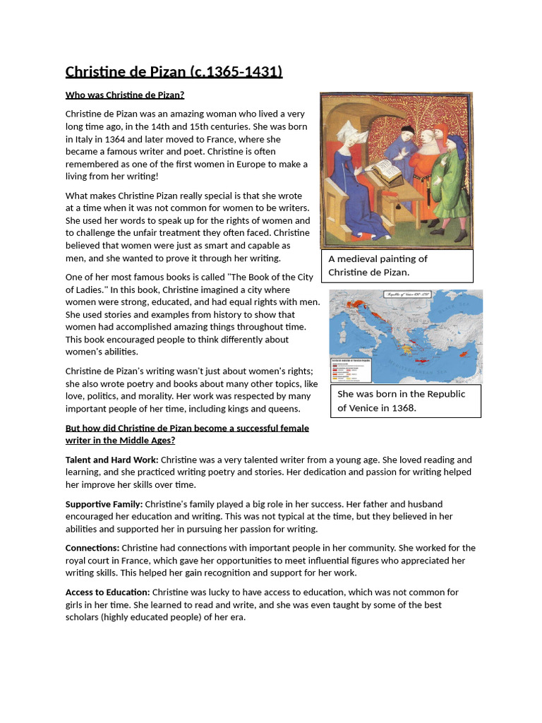 Reading - Christine de Pizan | PDF | Women's Rights | Discrimination ...
