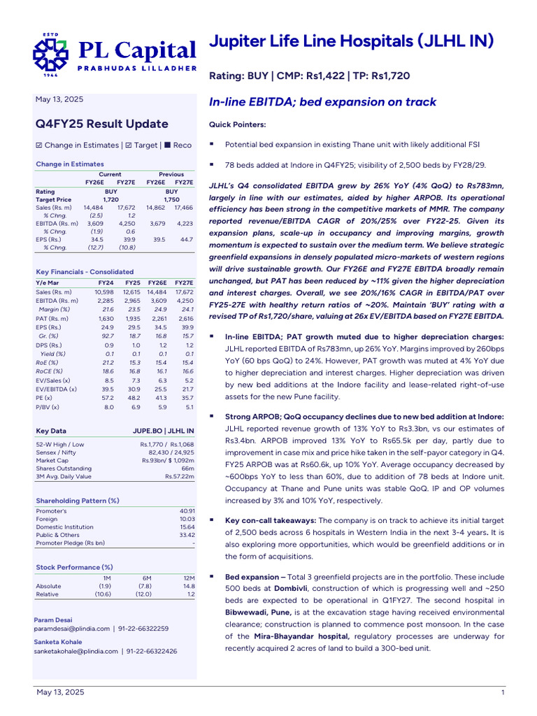 Jupiter Life Line Hospitals 13052025 Prabhu | PDF | Income Statement ...