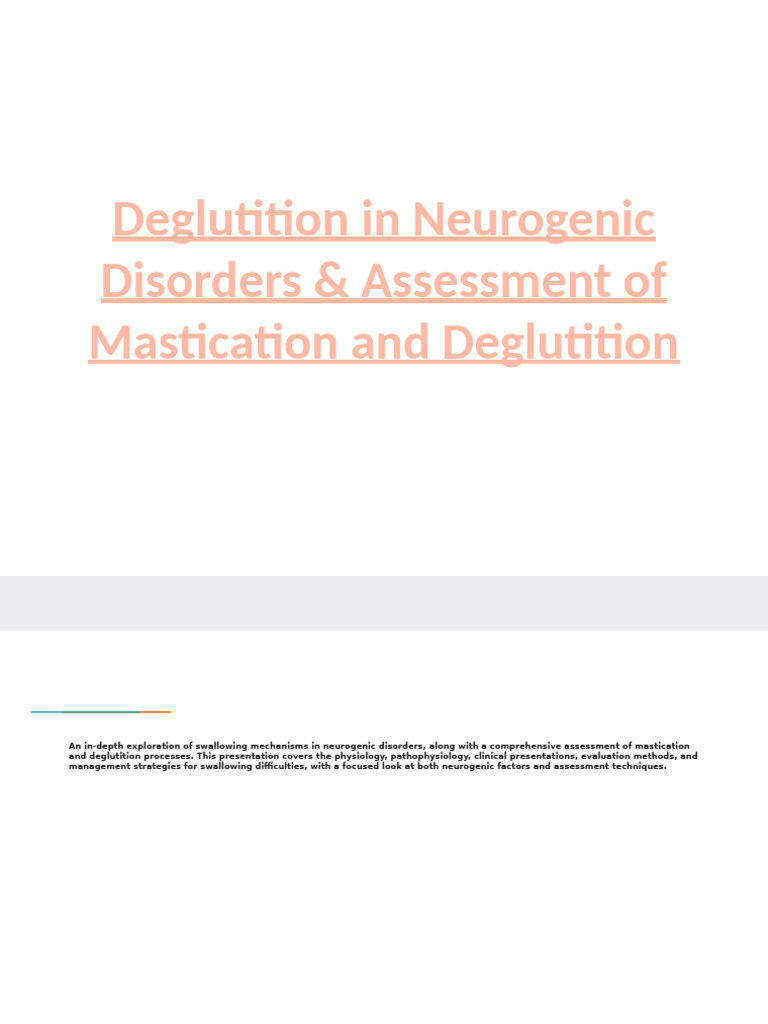 Deglutition Neurogenic Disorders Assessment | PDF | Nervous System ...