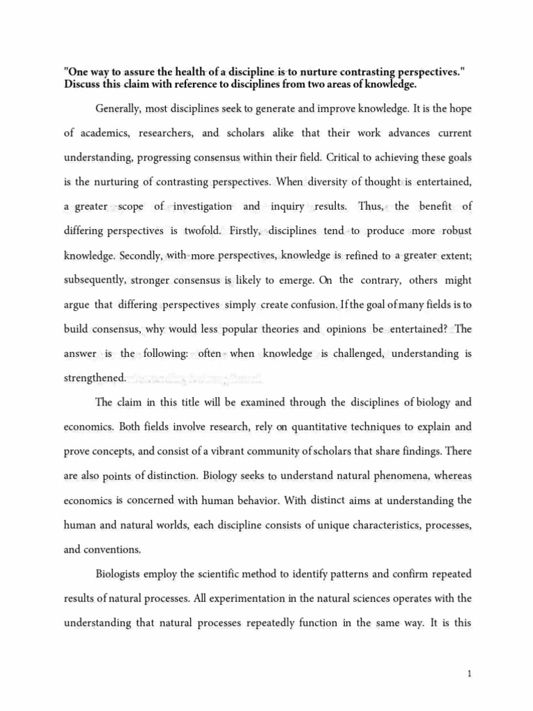 Essay Example - Nurture Contrasting Perspectives (10:10) | PDF ...