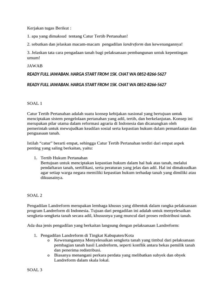 Tugas 2 - Administrasi Pertanahan | PDF