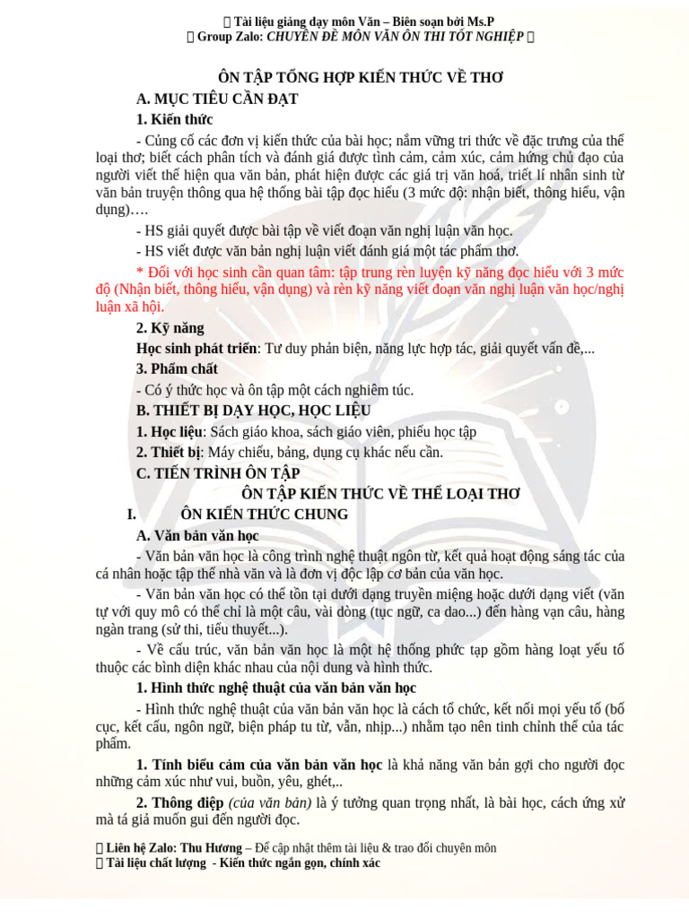 KHBD - T NG H P VB Thơ | PDF