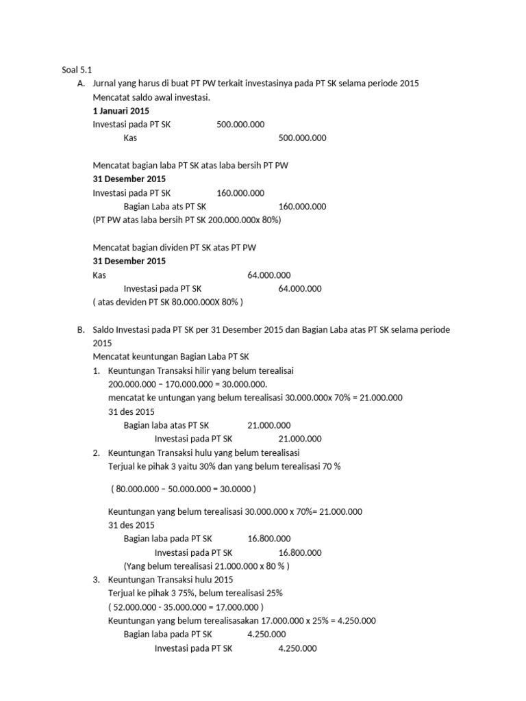 soal 5.1 AKL 2 | PDF