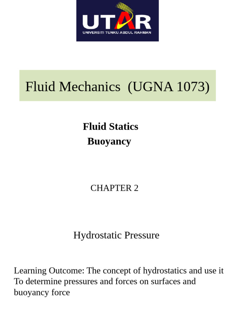 Lec 7 Hydrostatic Pressure - Edit | PDF | Buoyancy | Force