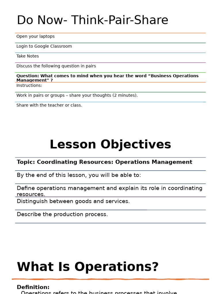 Lesson Content - Operations Management 19-May-25 | PDF | Lean ...