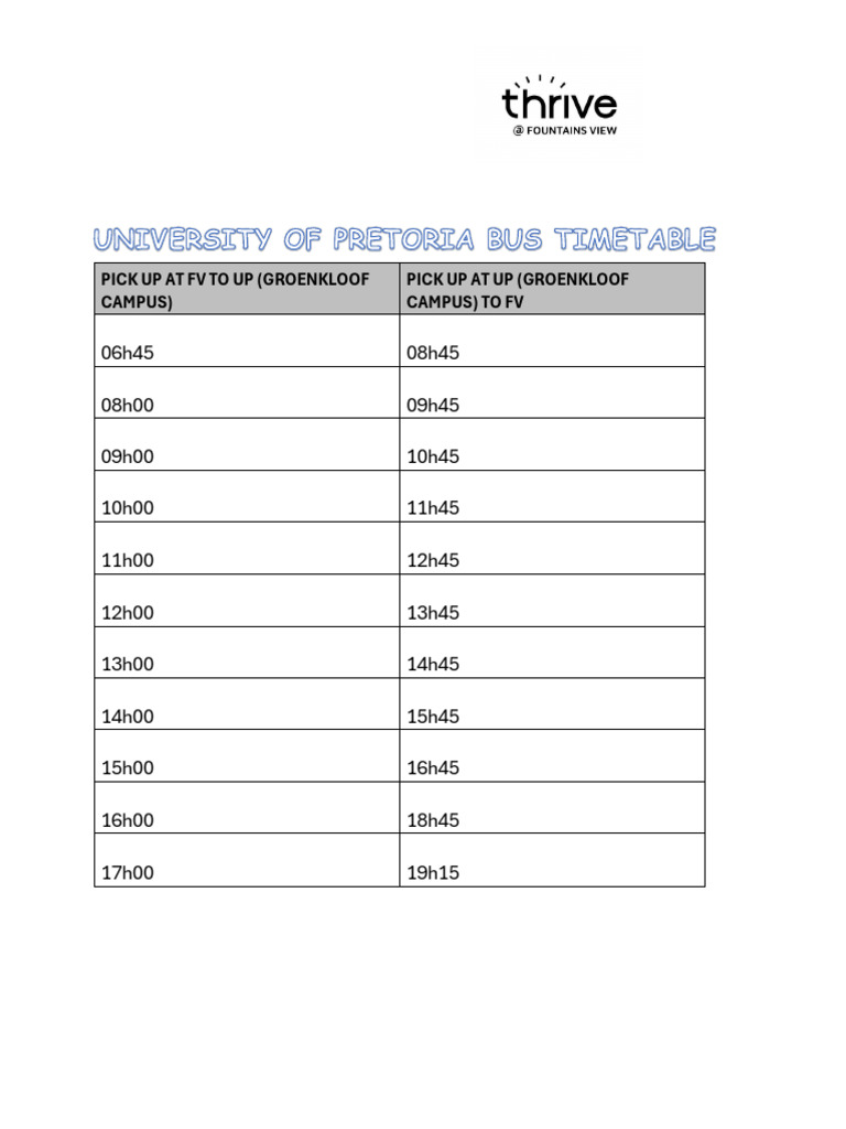GK Bus Schedule | PDF