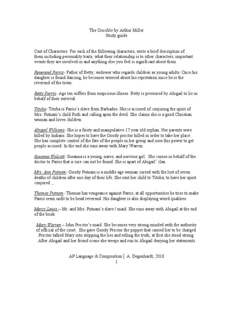 The Crucible by Arthur Miller