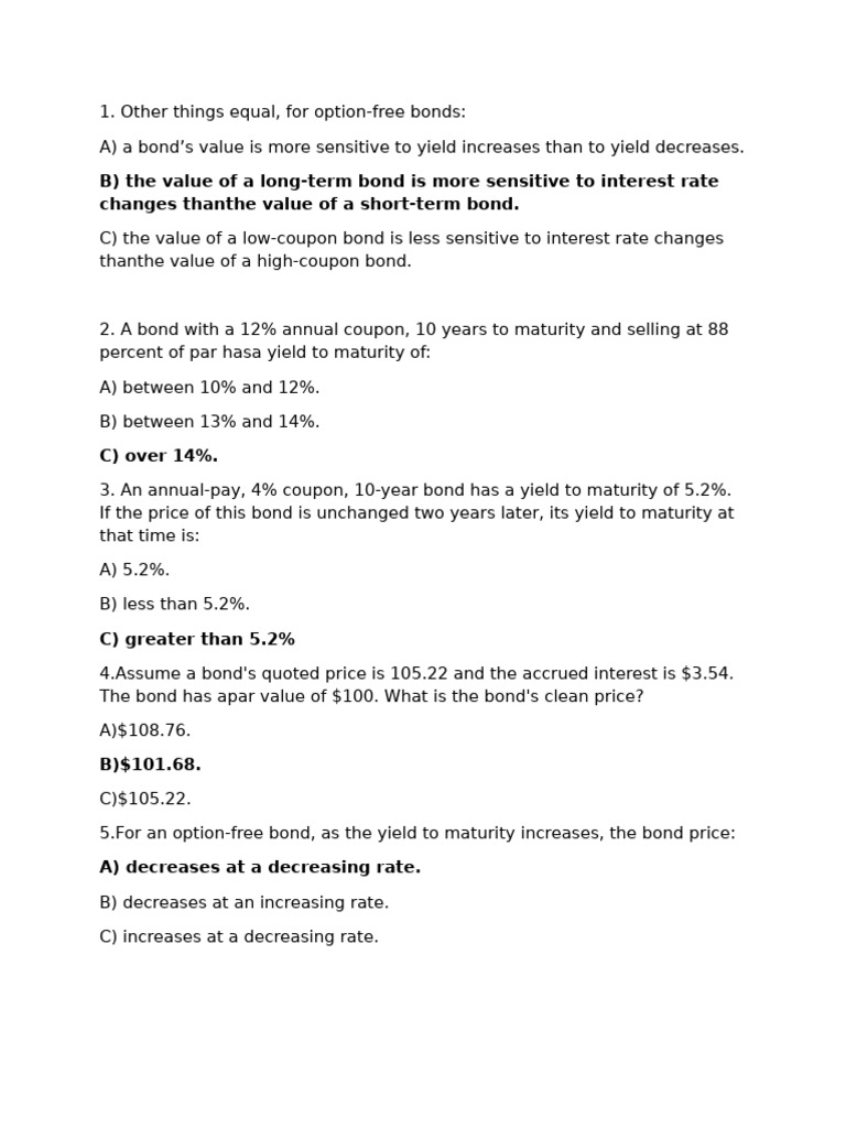 Fixed Income Valuation Class Assignments | PDF