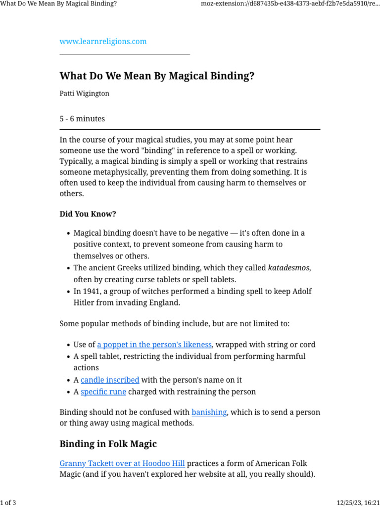 (Merge) Magical Binding Articles | PDF | Witchcraft | Superstitions