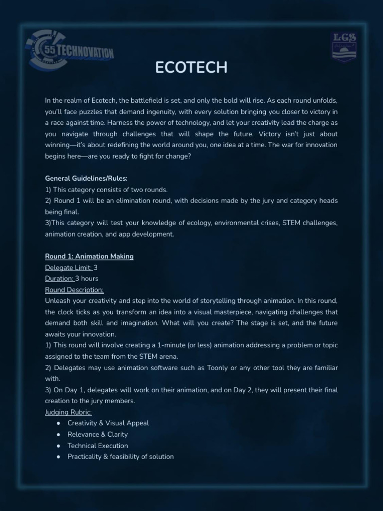 Ecotech Innovation Challenge Overview | PDF | Creativity