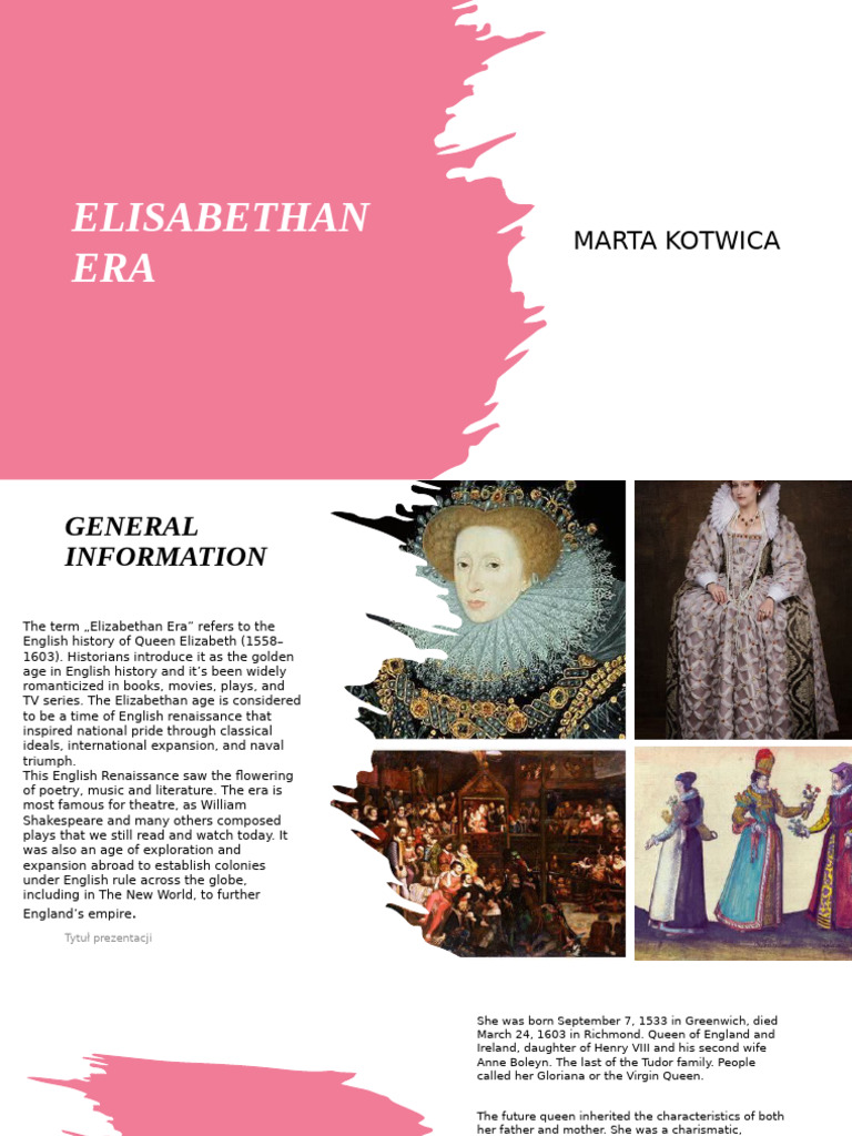 Elizabethan Era Marta Kotwica | PDF | William Shakespeare | Ben Jonson