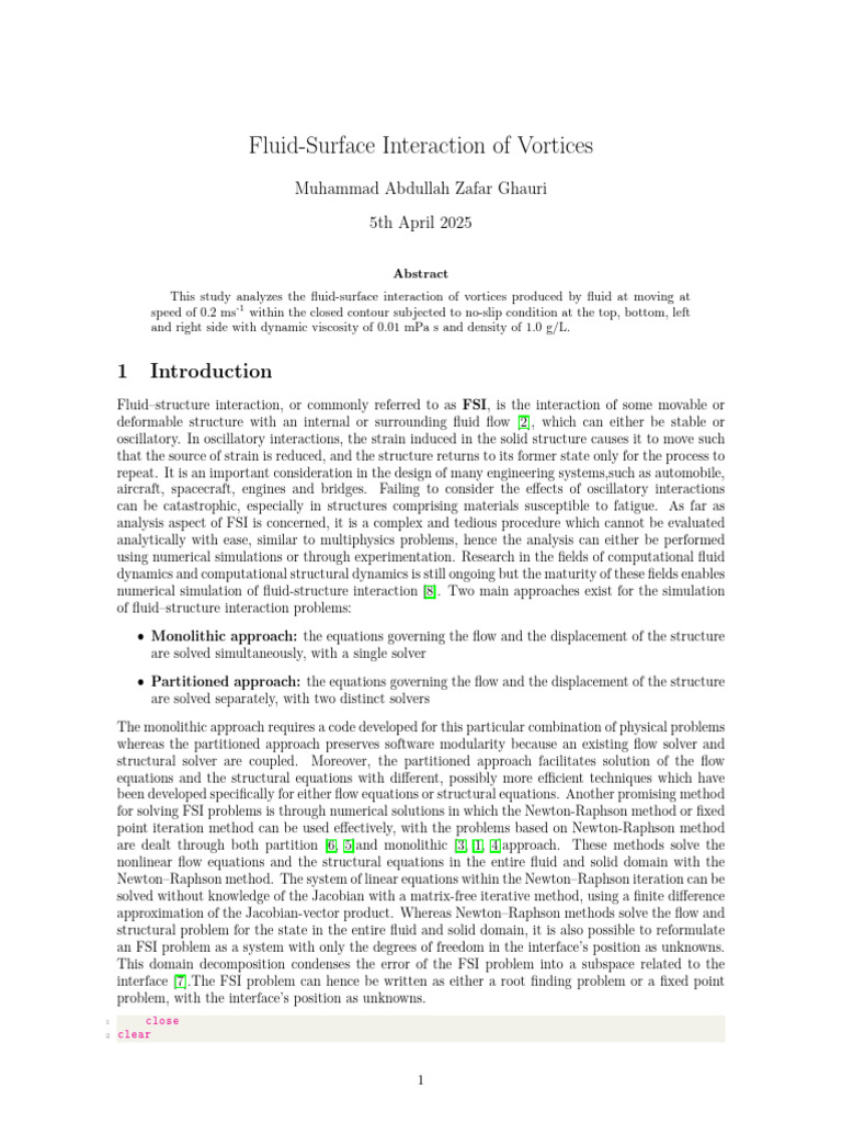 Fluid Surface Interaction of Vortices | PDF | Classical Mechanics | Dynamics (Mechanics)