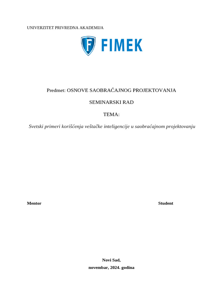 Svetski primeri korišćenja veštačke inteligencije u saobraćajnom ...