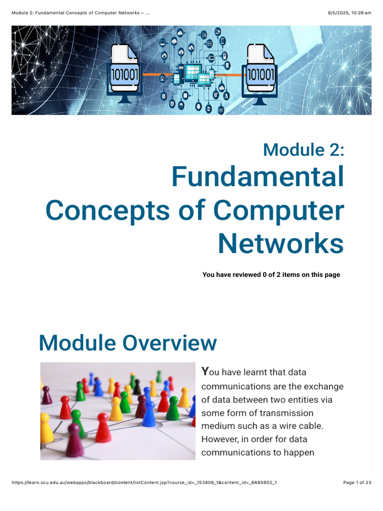 Module 2: Fundamental Concepts of Computer Networks – ... | PDF ...