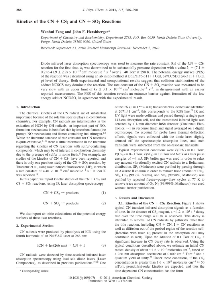 The Chemical Kinetics of Cyanide | PDF | Chemical Reactions | Reaction Rate Constant