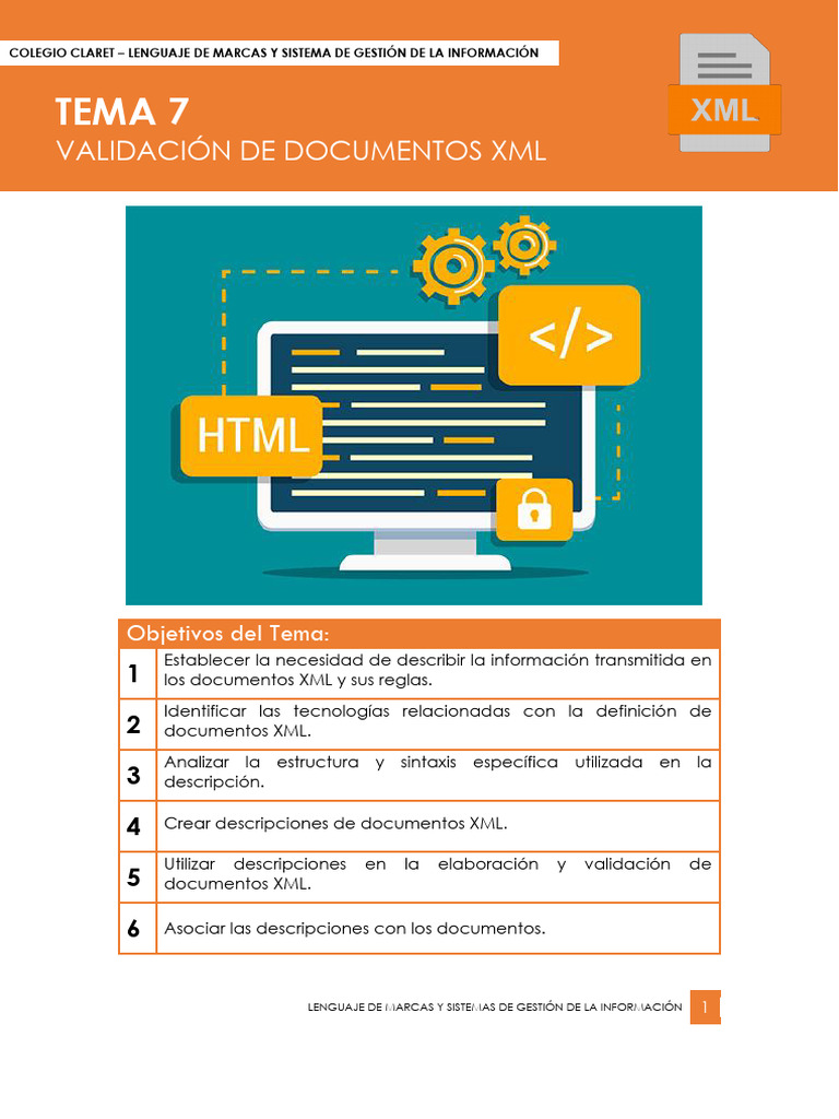 Tema 7 - Validación de Documentos XML | PDF | Xml | Lenguaje de marcado