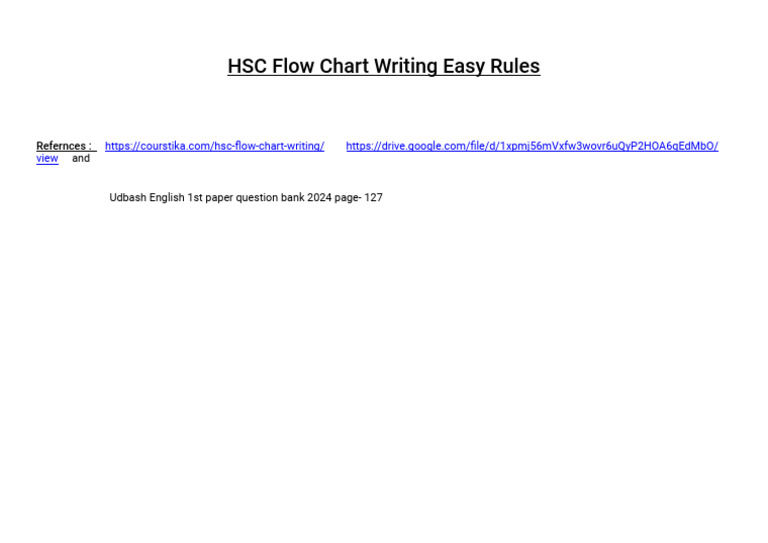 HSC Flow Chart Writing Easy Rules (References) | PDF