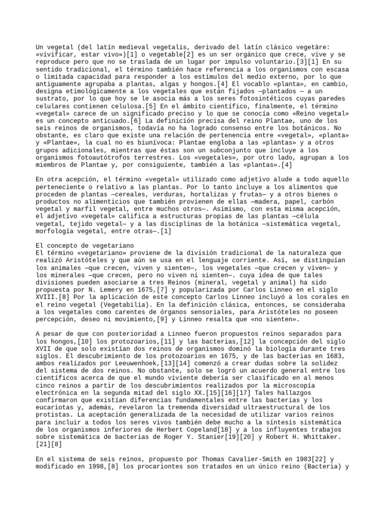 Definición y clasificación de vegetales | PDF | Plantas | Botánica