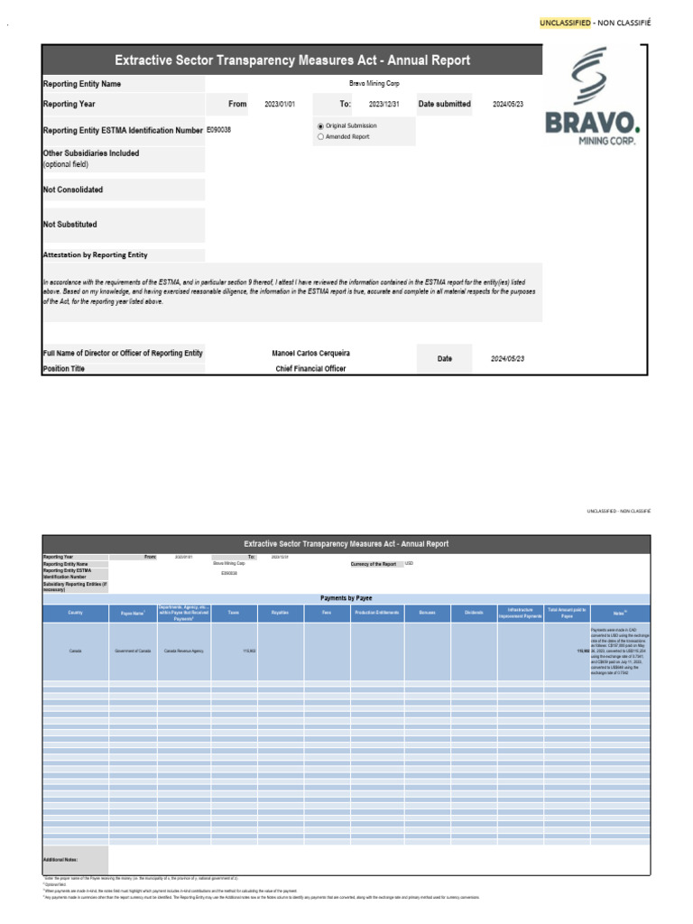 Bravo Estma Reporting 2023 | PDF | Payments | Currency