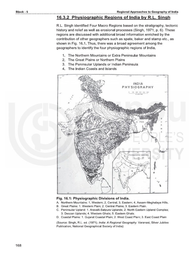 RL Singh Physiographic Division | PDF