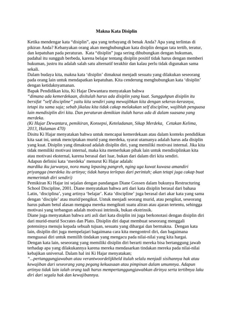 Makna Kata Disiplin | PDF