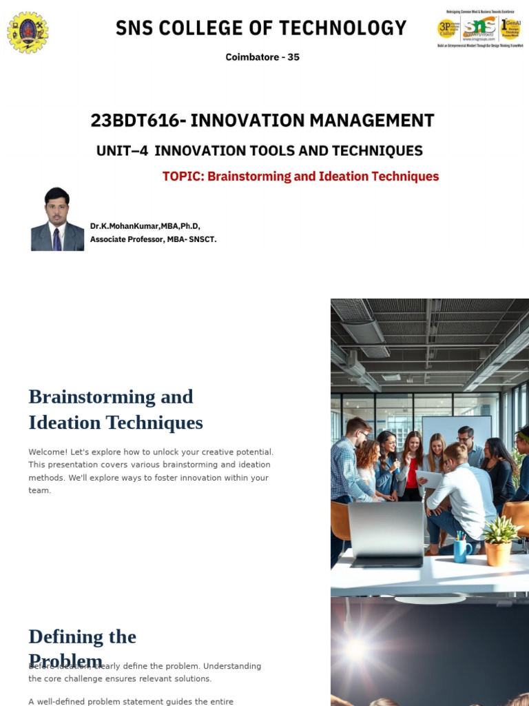 Brainstorming and Ideation Techniques - PPTX 20250221 234910 0000 | PDF | Brainstorming | Cognition