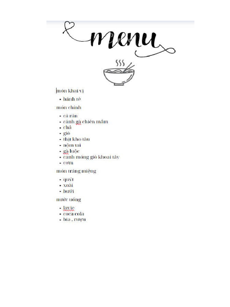 Menu | PDF