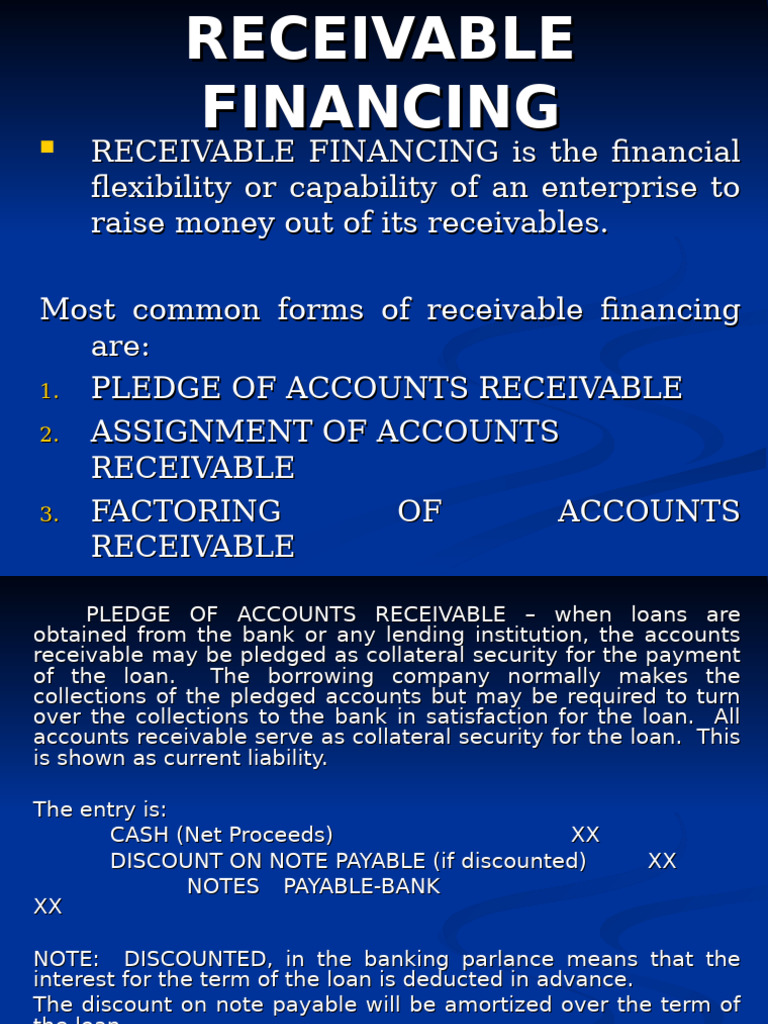 Receivable Financing | PDF | Credit Card | Factoring (Finance)