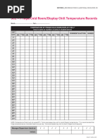 Chiller Temperature Record Sheet - Format | PDF