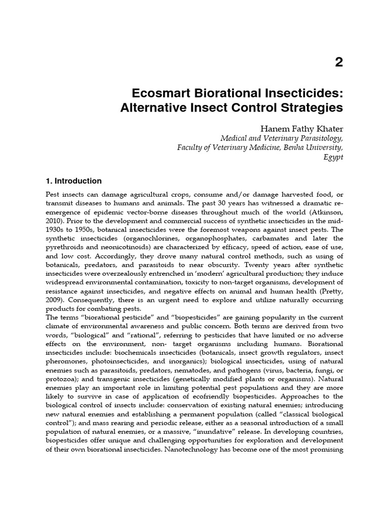 Biorational Insecticides for Pest Control | PDF | Insecticide ...