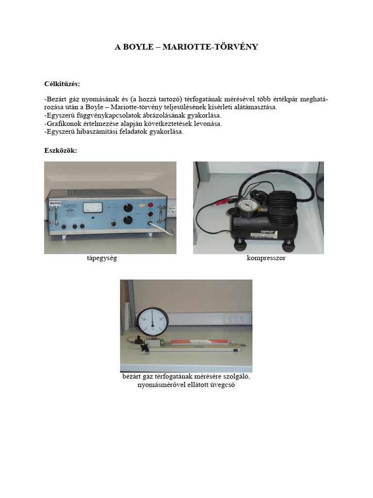 Boyle Mariotte Törvény - S | PDF