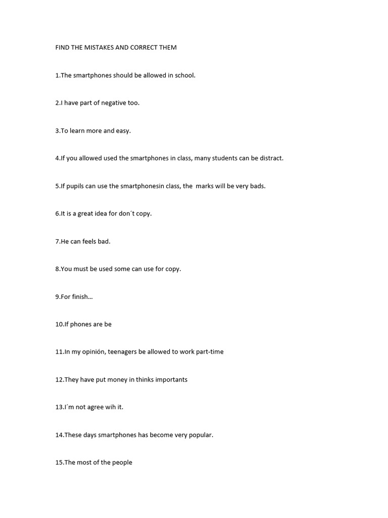 Find The Mistakes and Correct Them | PDF