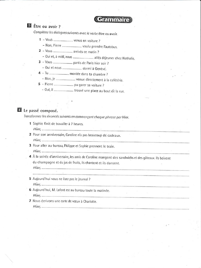 Etre-Avoir - Passé Composé | PDF