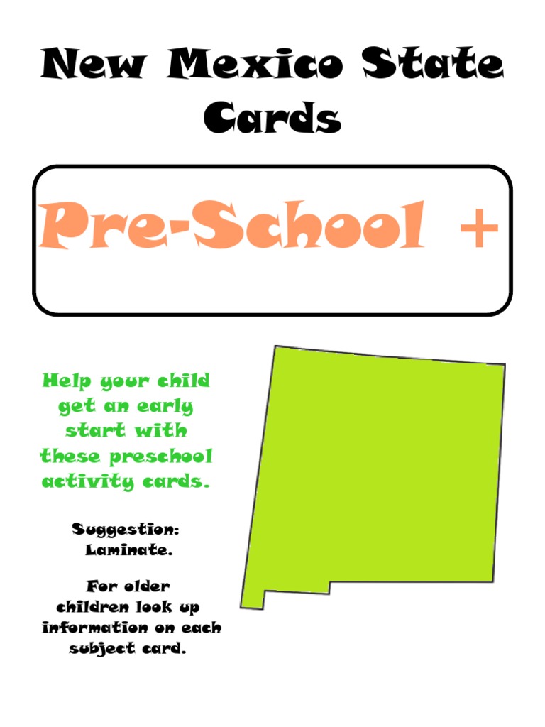 New Mexico Preschool Activity Cards | PDF | Sports & Recreation