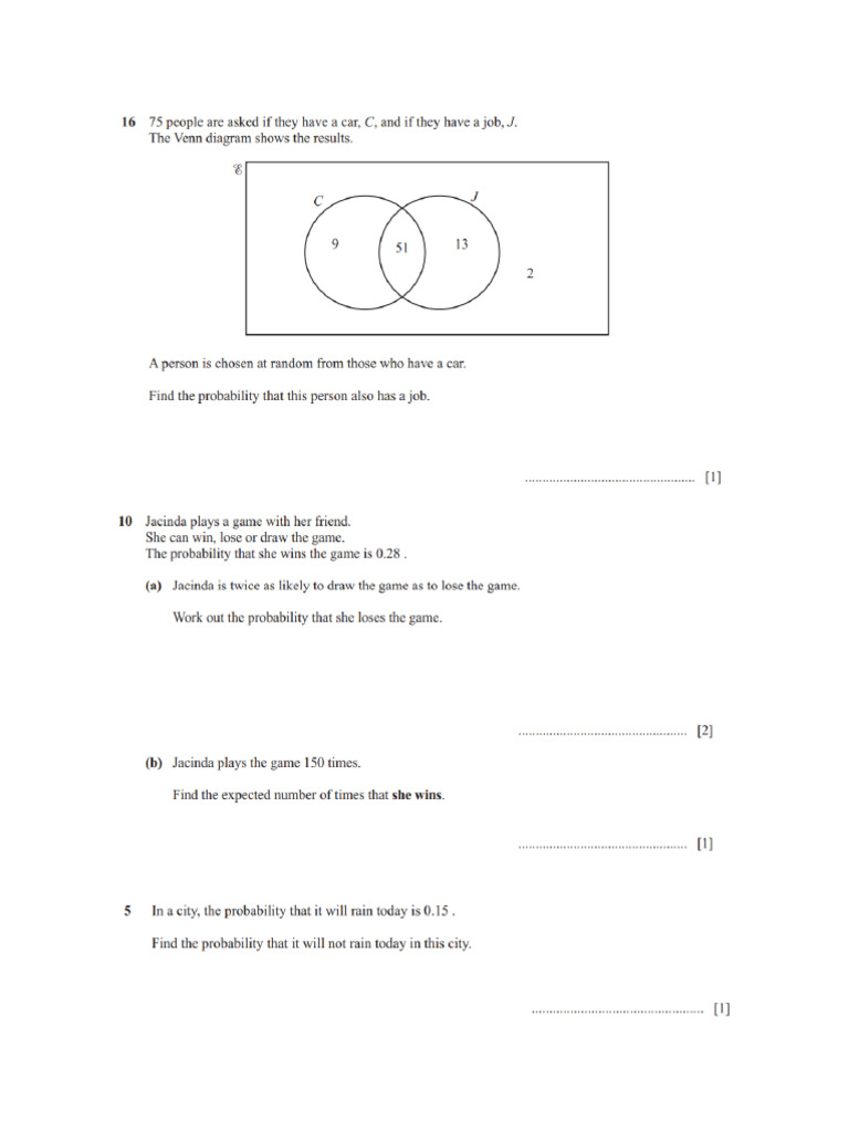 Probability p2 2019-2024 QP | PDF