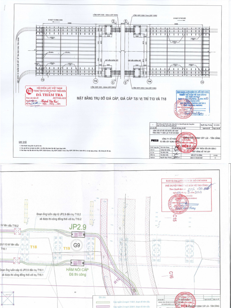 1. BVTC (scan) - Mặt bằng - mặt cắt dọc tuyến cáp đi dọc cầu Sài Gòn 2 | PDF