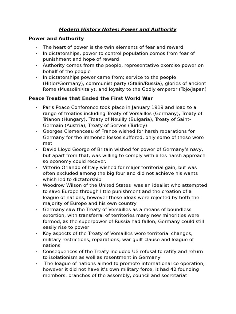 Modern History Notes Power and Authority | PDF | Nazi Germany | German ...