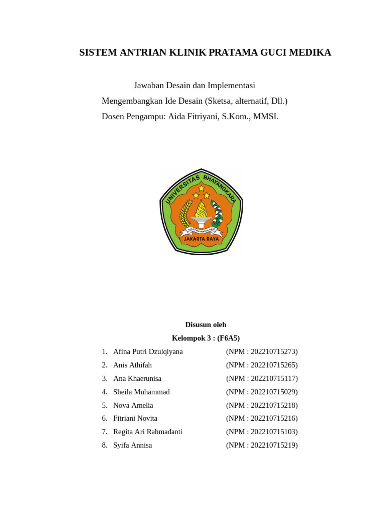 TUGAS KELOMPOK 3 (1-5) Desain Dan Implementasi | PDF