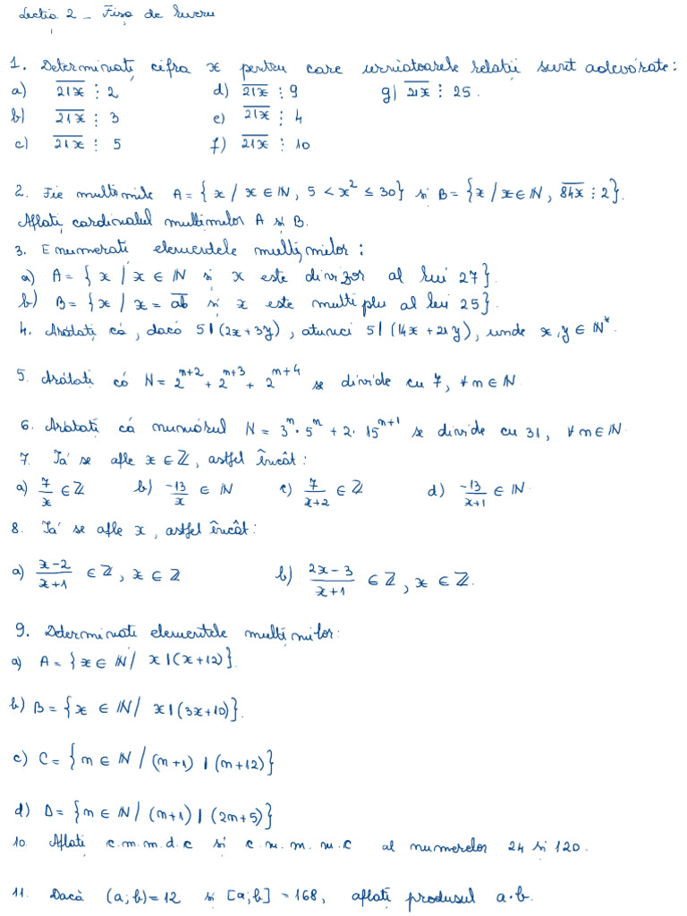 Lectia 2 - Fisa de Lucru | PDF