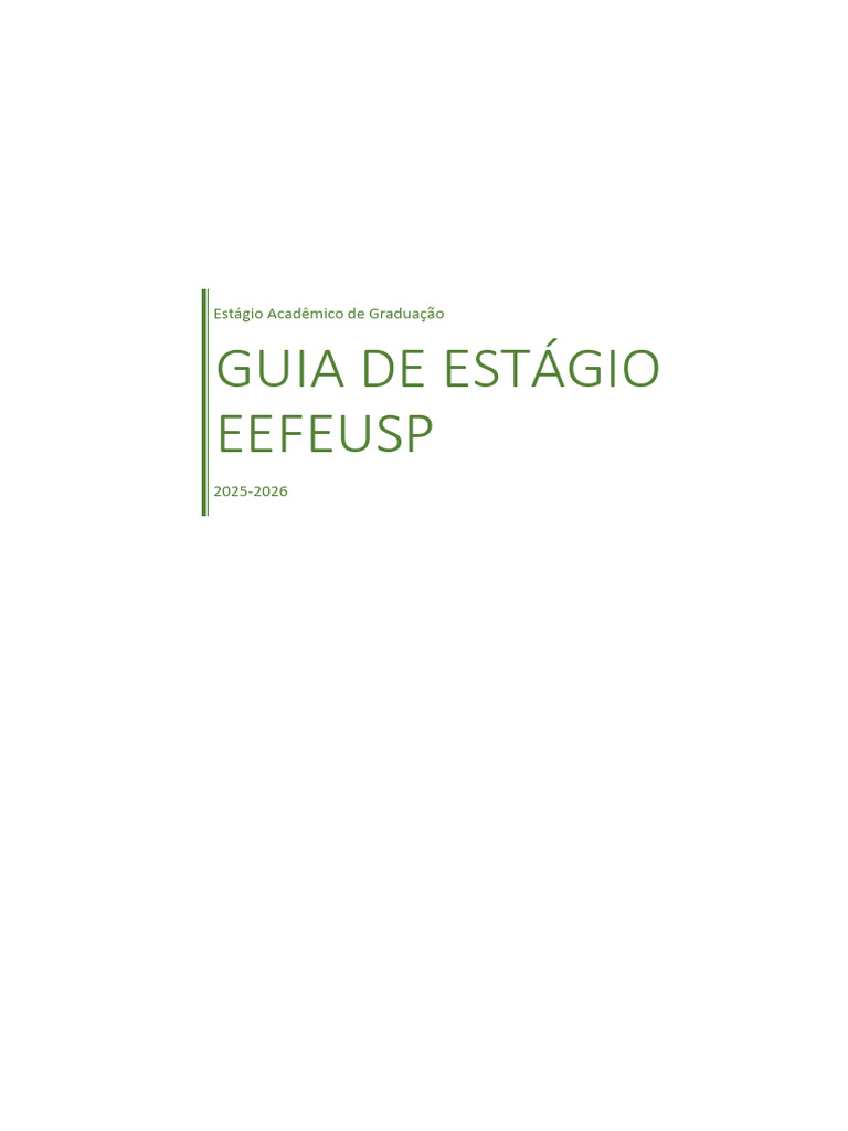 Guia de Estágio EEFEUSP 2025-2026 | PDF | Estágio | Procura de Emprego