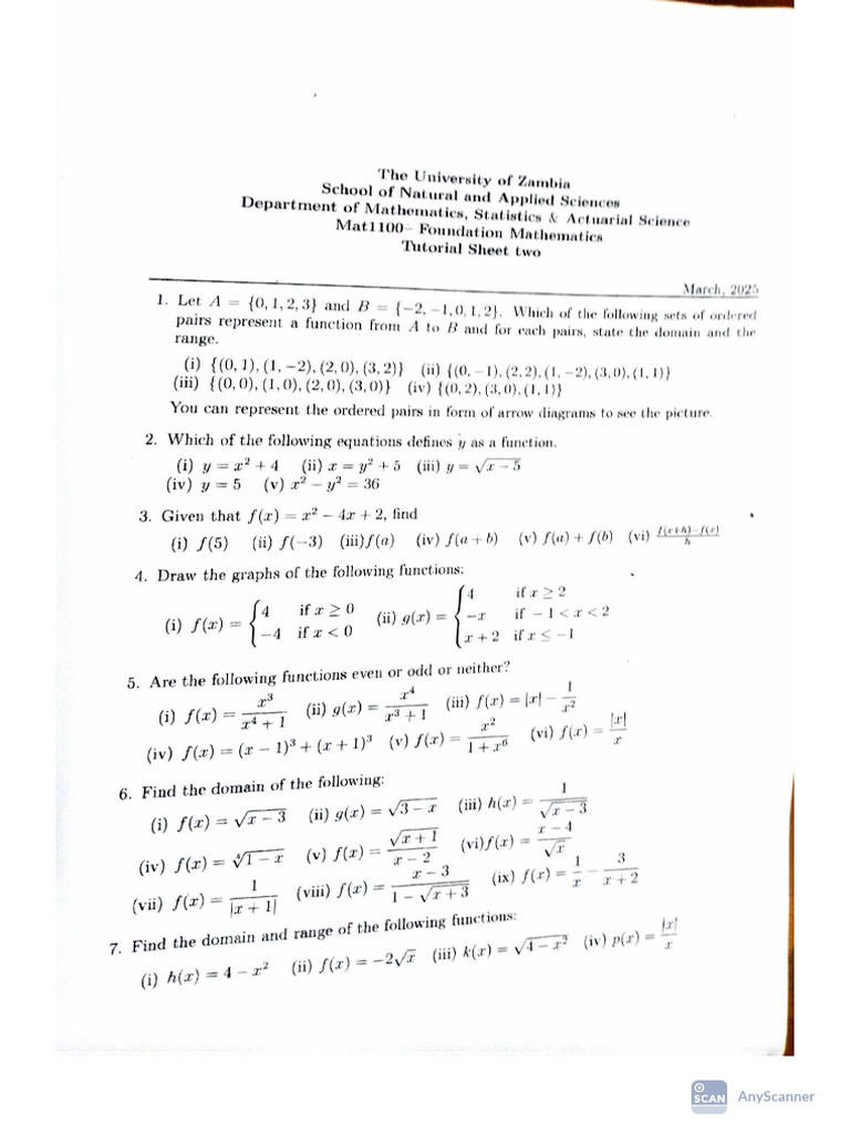 TUTORIAL Sheet 2 2025 DR Nø Summary | PDF