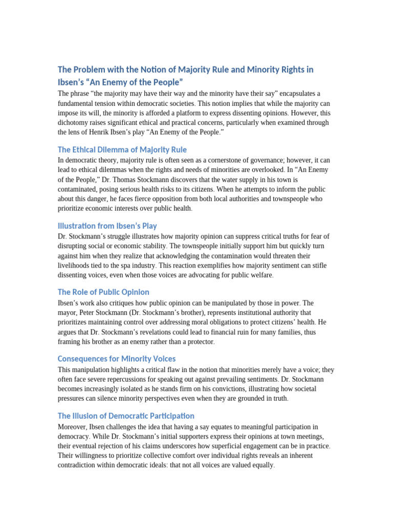 Majority Rule Minority Rights | PDF | Political Science