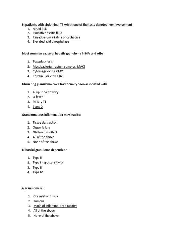 Tests for Liver Involvement in TB | PDF