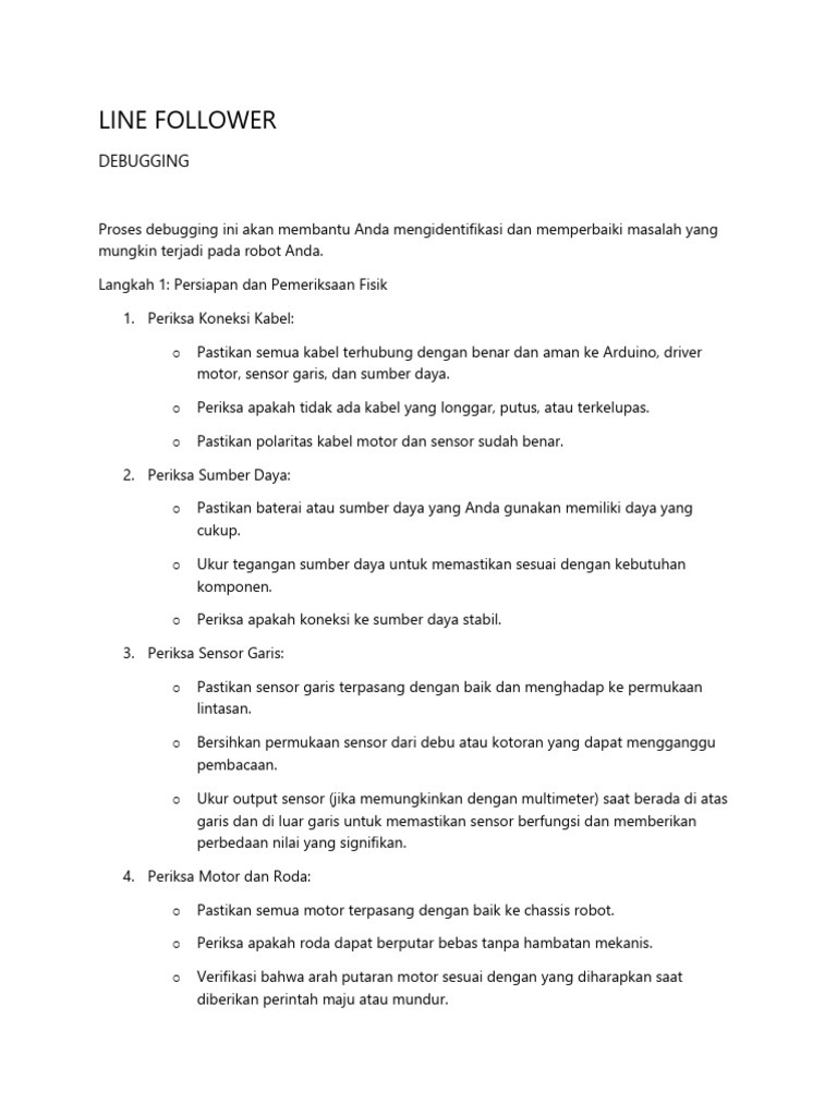 Materi 4 Debugging Line Follower | PDF