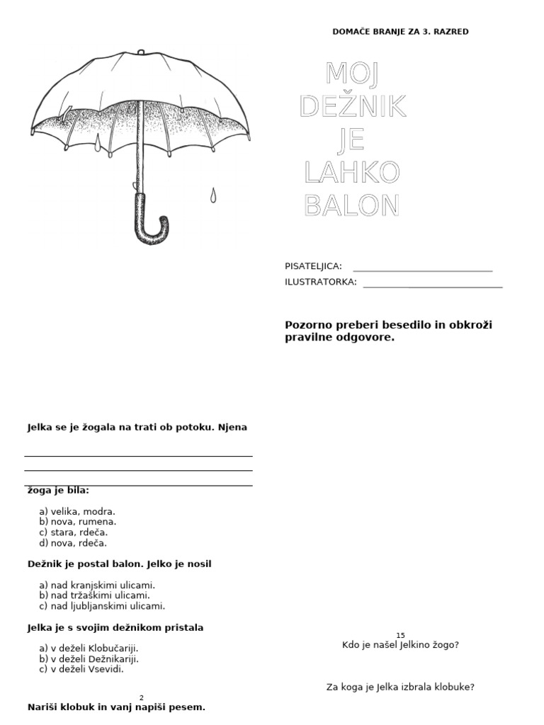 Moj Deznik Je Lahko Balon | PDF