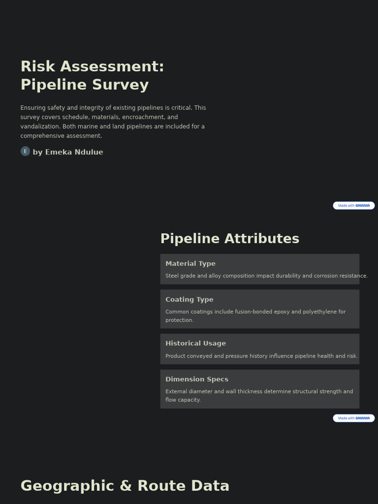 Pipeline Risk Assessment Survey Guide | PDF | Risk | Risk Assessment