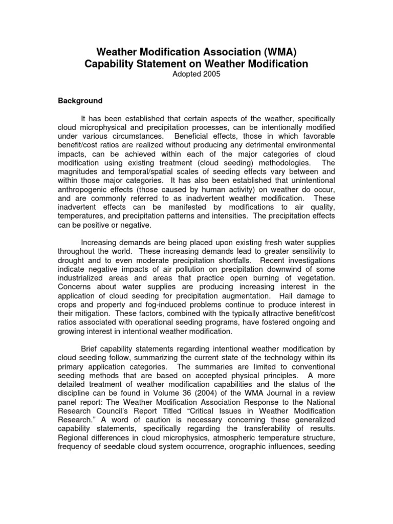 Weather Modification: Cloud Seeding Insights | PDF | Hail | Precipitation